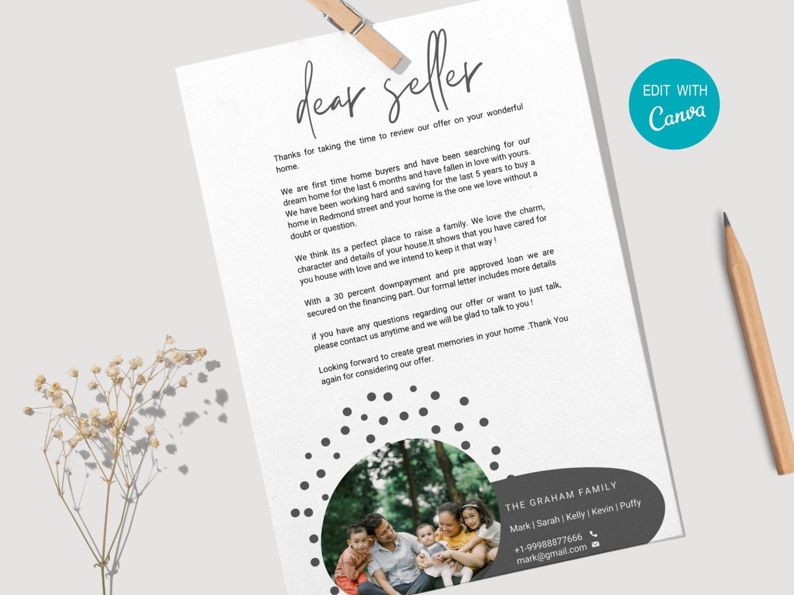 Letter To Seller Of Home Home Buyer Letter To Seller Letter Etsy