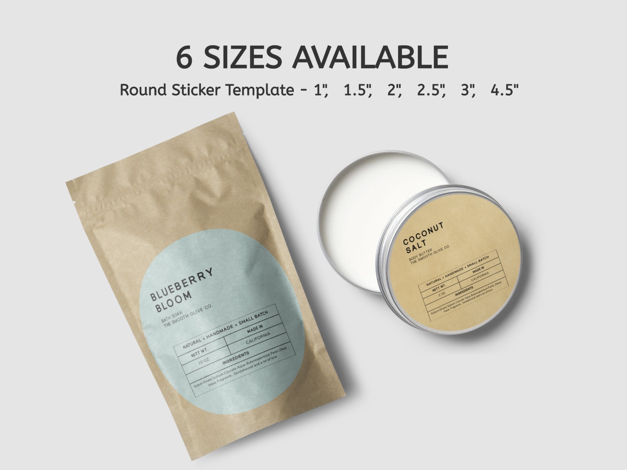 Round Label Template Canva 6 Sizes Circle Label Template - Etsy