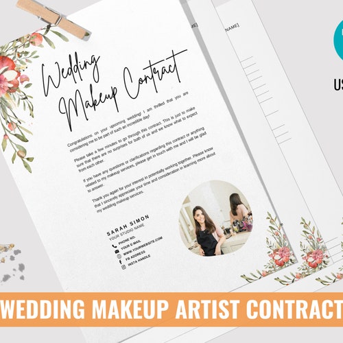 Editable Bridal Makeup Contract Template - Etsy