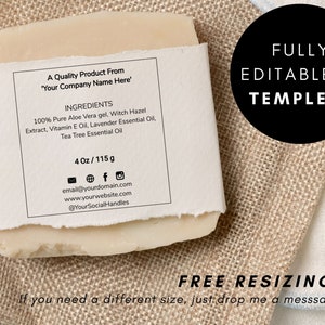 Sem DIY Custom Soap Label Printable Soap Label edit in - Etsy