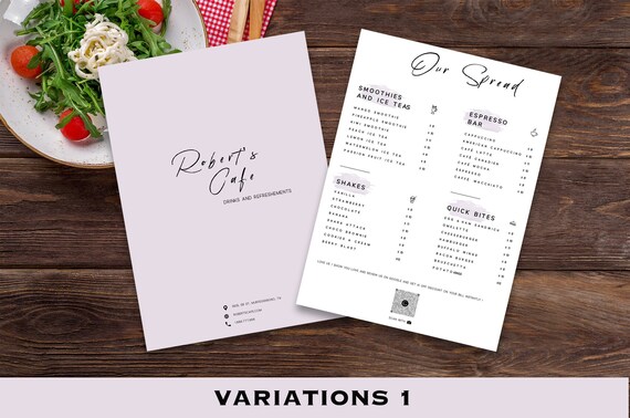 Multipage Dine In Menu, Laminated Binded Multipage