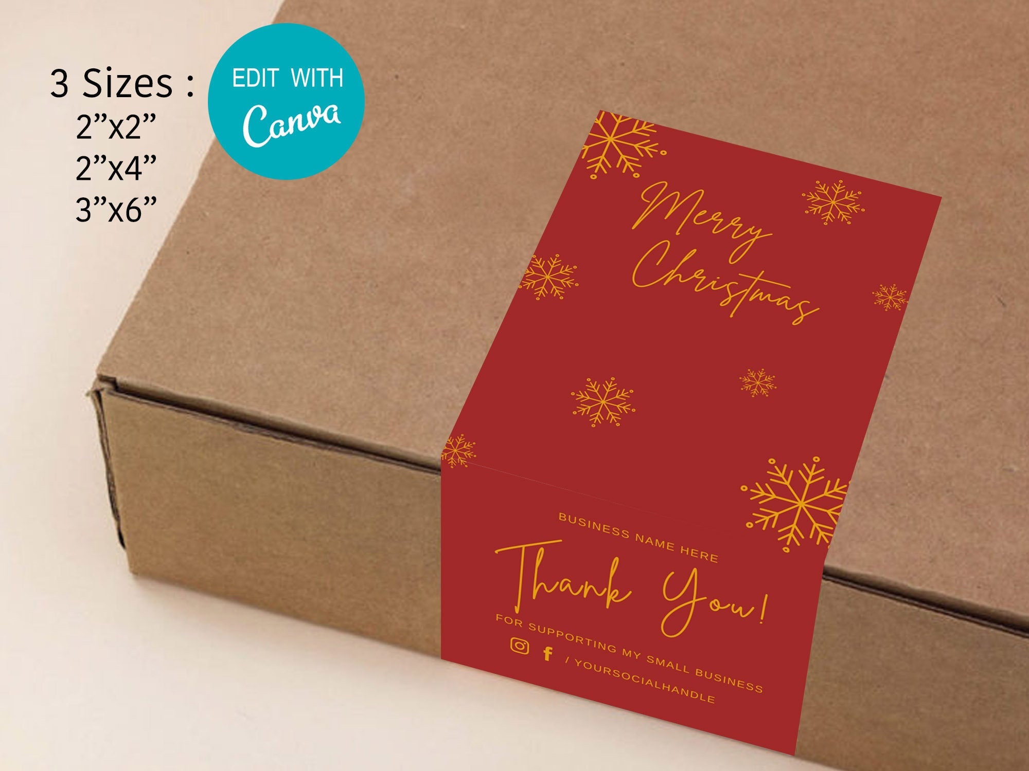 Christamas Packaging Label 3 SIZES Holiday Packing Printable - Etsy