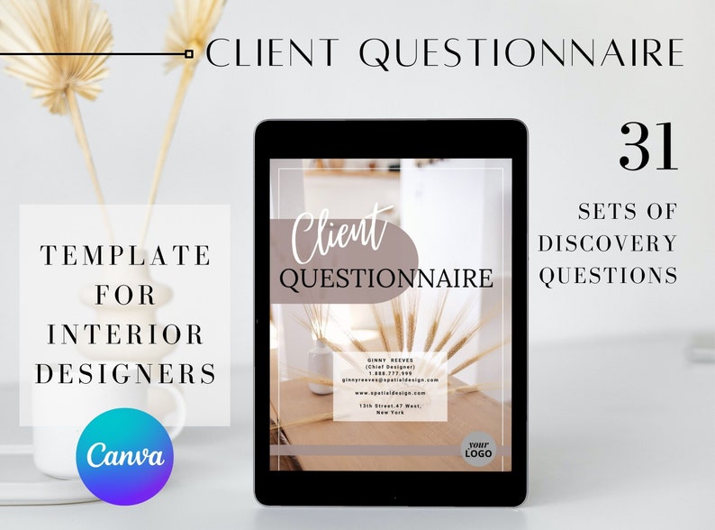 Client Questionnaire 7 PAGES Canva Template Interior - Etsy
