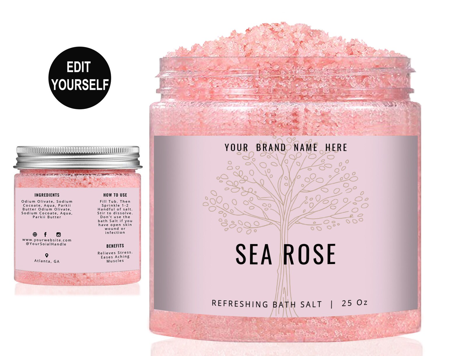 Francoise Bath Salt Label Template 3x2 Size Bath Soak - Etsy