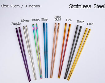 Personalized Stainless Steel Color Chopsticks Custom Chopsticks Laser ...