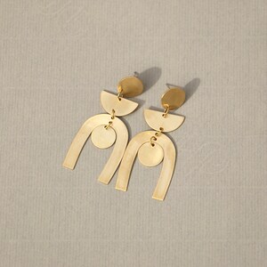 Abstract Geometric Statement Brass Earrings - Etsy