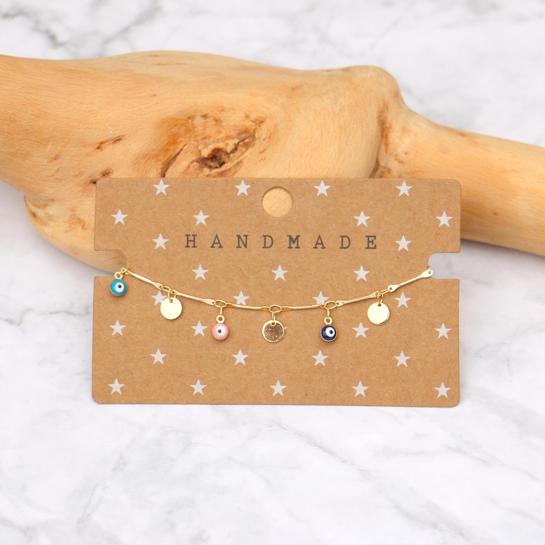 Delicate Charm Bracelet for Women Gold Evil Eye - Etsy