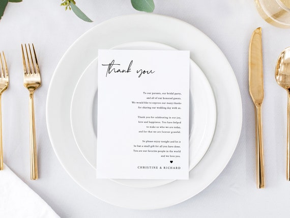 Reception Thank You Letter Template - Thank You Notes To Guests at The ...