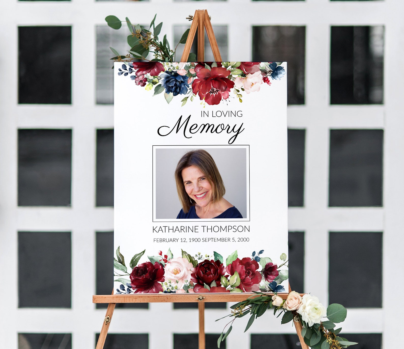 Funeral Welcome Sign Template Memorial Sign With Red | Etsy