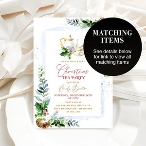 Editable Christmas Tea Party Invitation Template Women Church High Tea ...