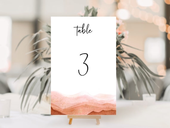 Terracotta Wedding Table Numbers Template Burnt Orange - Etsy