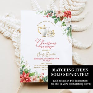 Editable Christmas Tea Party Invitation Template - Women Church High ...