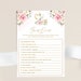 Find the Guest Who Game Printable Template Girl Baby Shower Games, Tea ...