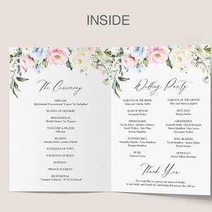 Bi-fold Wedding Program Template Folded Order of Service, Booklet ...