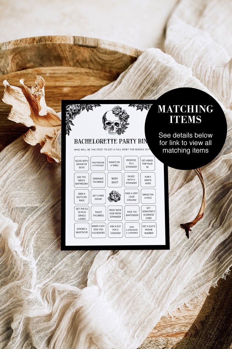 Bachelorette Scavenger Hunt Template Gothic Party Game - Etsy
