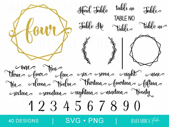 Table Numbers SVG Bundle - Wedding Svg, DIY Rustic Wedding Table Decor ...