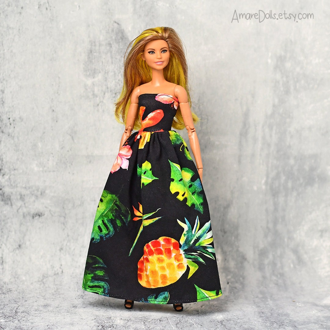 Fashion Doll Long DRESS, Handmade Doll Clothing - Etsy