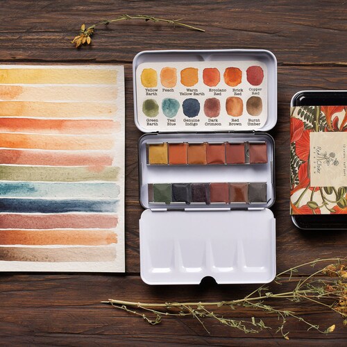 New SMOOCH Set of 12 Artisan Handmade Watercolor Paint Set | Etsy