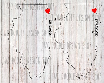 Illinois Outline Svg Png Eps Dxf Jpg Files Clip Art - Etsy