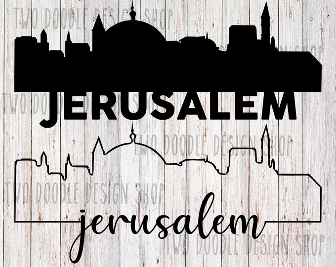 Jerusalem Old City Skyline Svg | Svg | Jerusalem Svg | Printable 8" X ...
