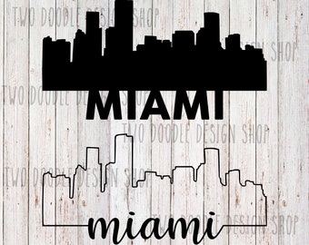 Miami Skyline, Miami Svg, Florida, Spring Break Svg, Eps, Jpeg Instant ...