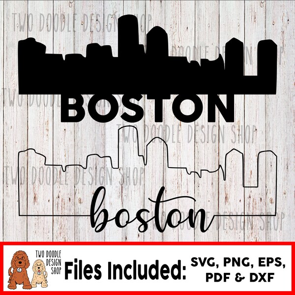 Boston Skyline Svg - Etsy