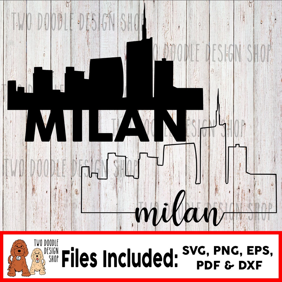 Milan, Italy Skyline Two-pack - SVG File Instant Download - Etsy