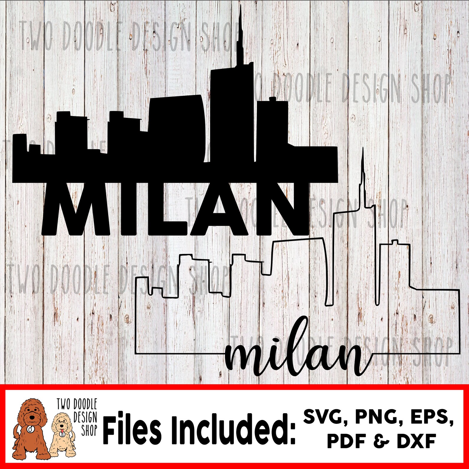 Milan, Italy Skyline Two-pack - SVG File Instant Download - Etsy