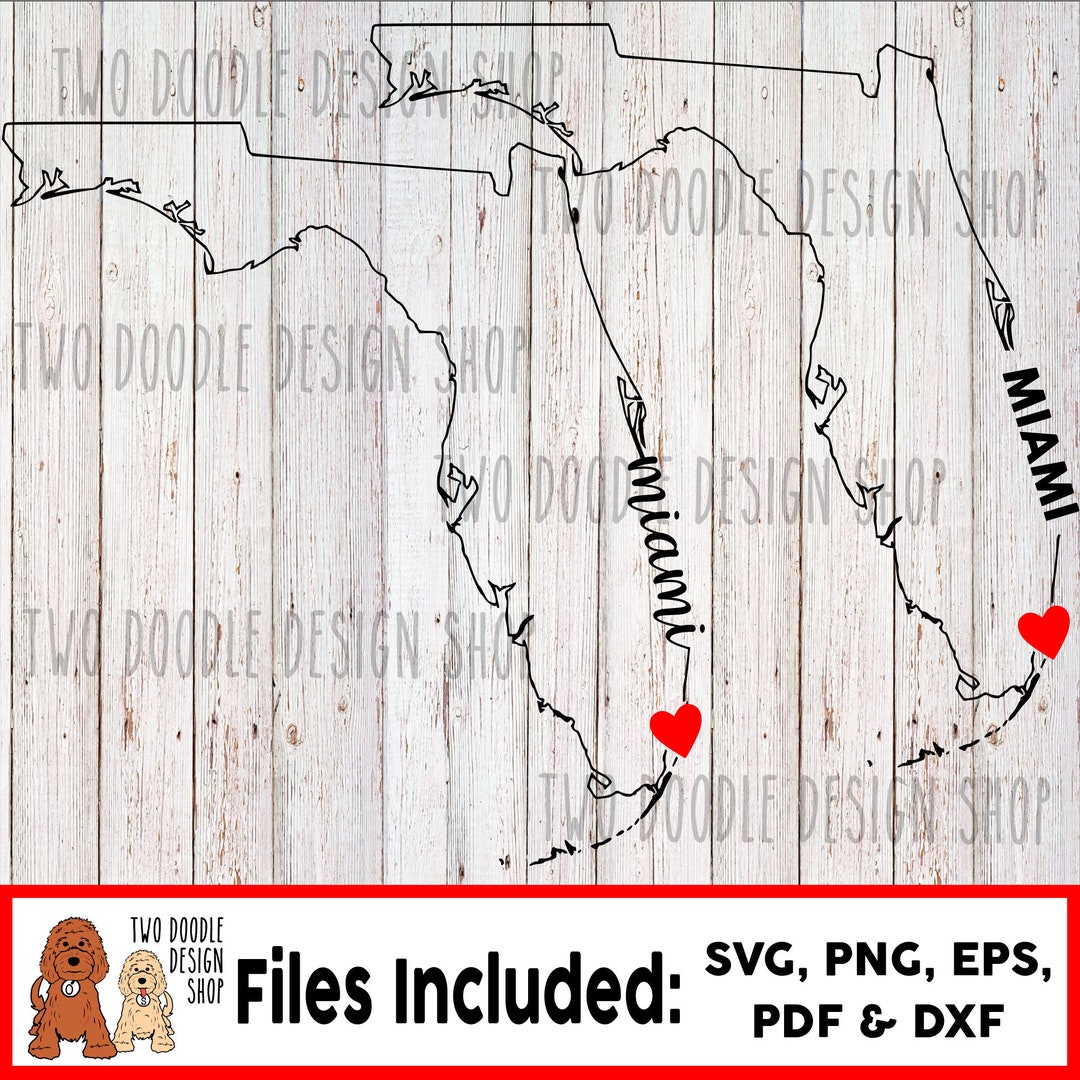 Miami, Florida Script - SVG File Instant Download - Etsy