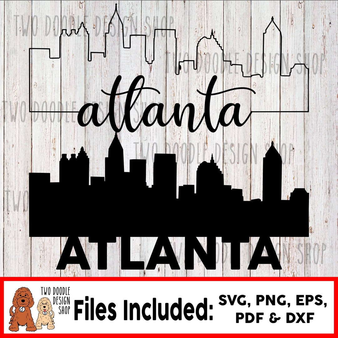 Atlanta, Georgia Skyline Two-pack - SVG File Instant Download - Etsy