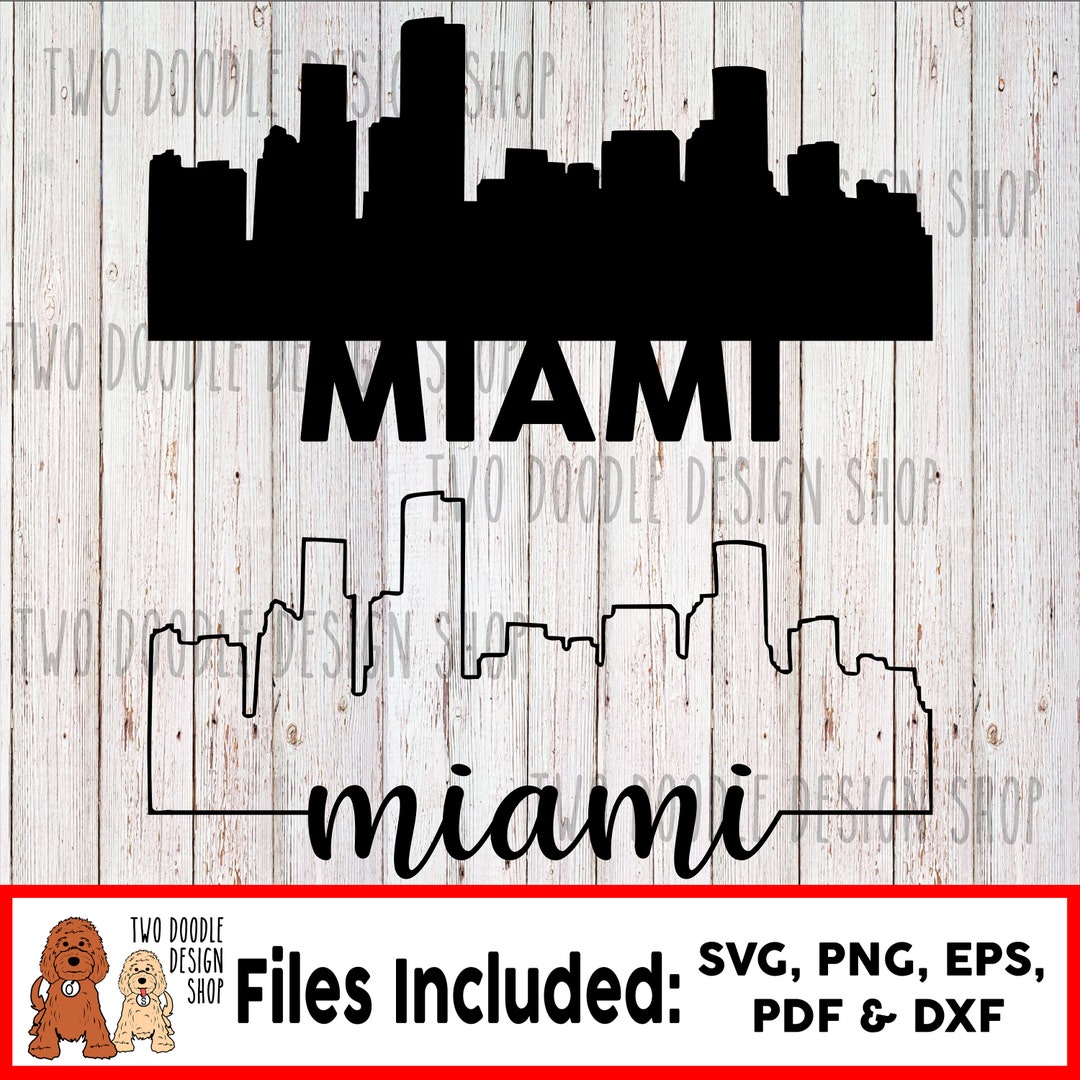 Miami, Florida Skyline - SVG File Instant Download - Etsy