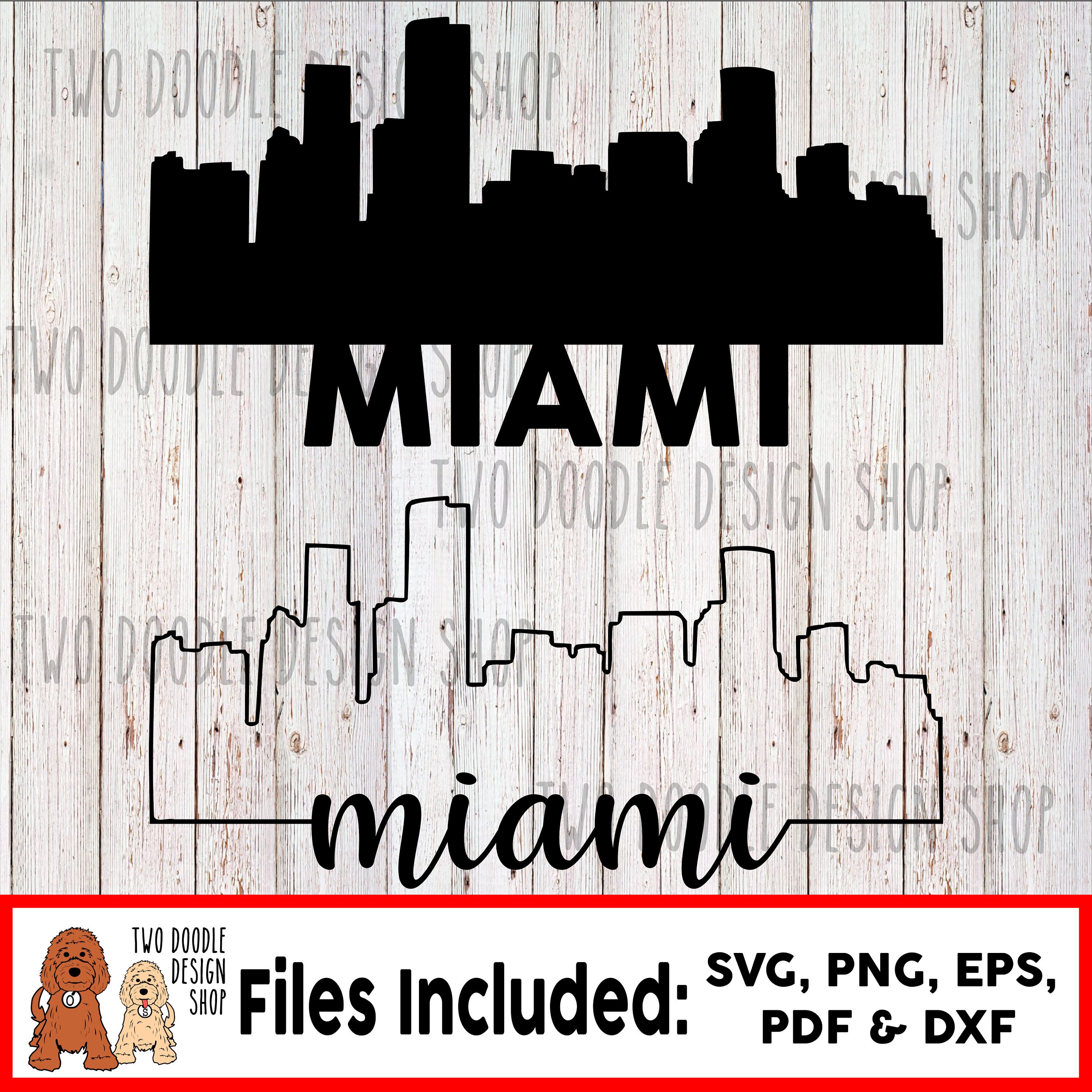 Miami, Florida Skyline - SVG File Instant Download - Etsy