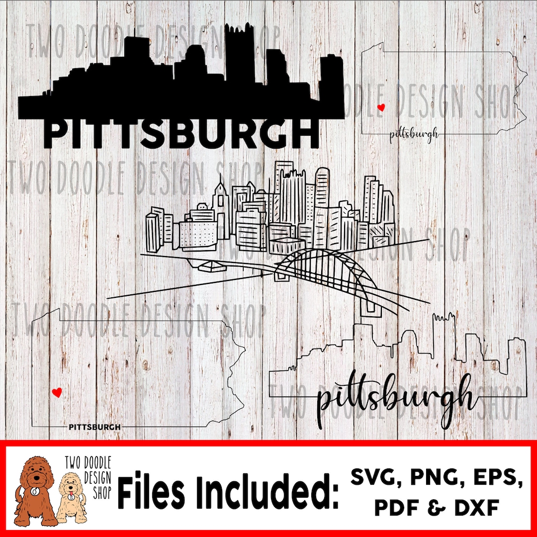 Pittsburgh, Pennsylvania Skyline SVG Bundle - SVG File Instant Download ...