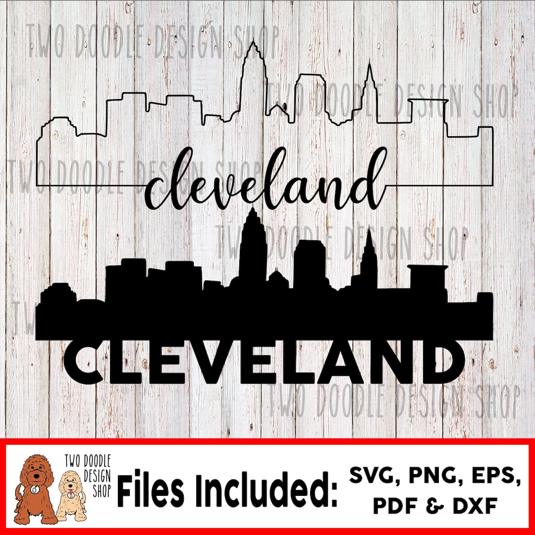 Cleveland, Ohio Skyline Two-pack - SVG File Instant Download - Etsy