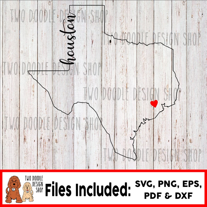 Houston Texas Script SVG File Instant Download | Etsy