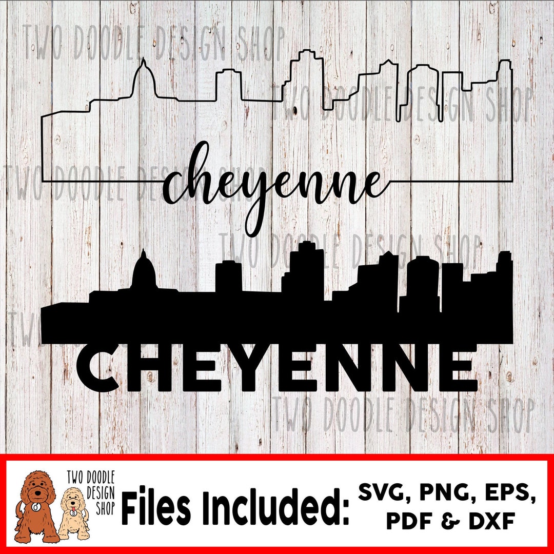 Cheyenne, Wyoming Skyline Two-pack - SVG File Instant Download - Etsy