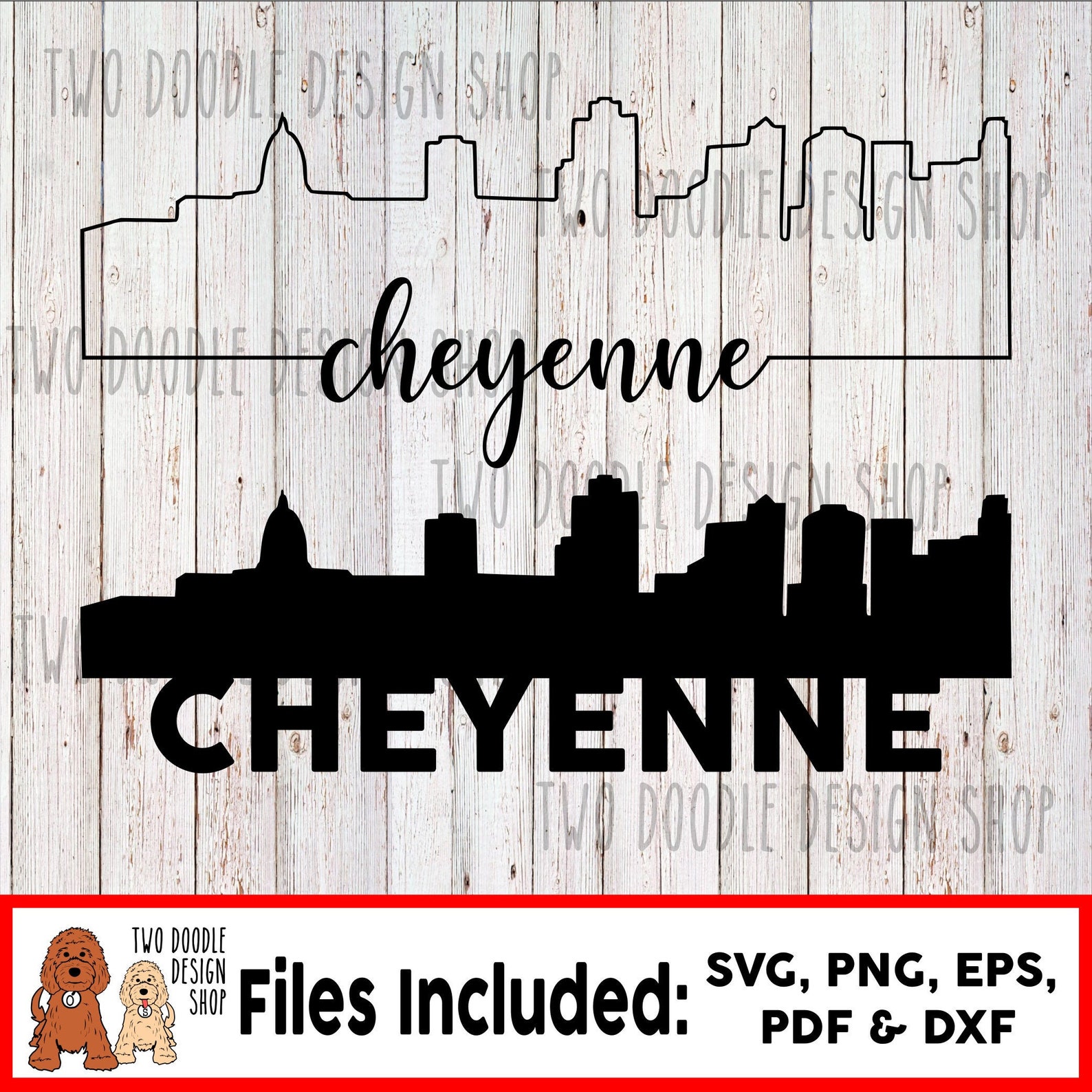Cheyenne, Wyoming Skyline Two-pack - SVG File Instant Download - Etsy