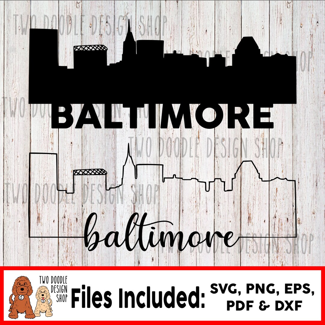 Baltimore, Maryland Skyline Two-pack- SVG File Instant Download - Etsy