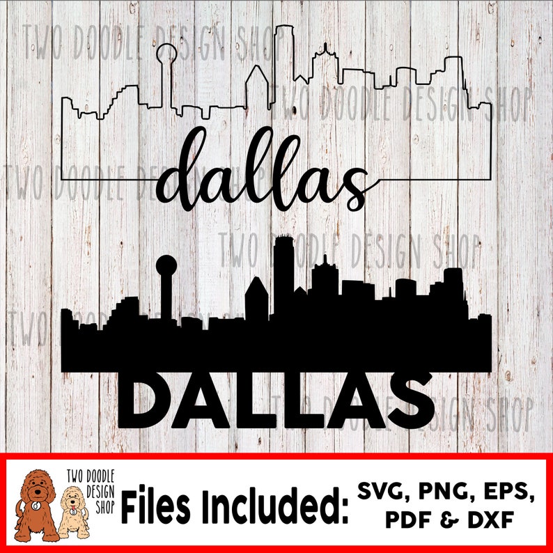 Dallas Texas Skyline Two-pack SVG File Instant Download - Etsy
