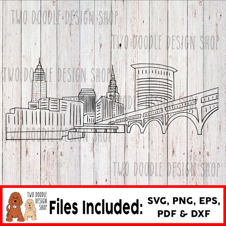 Cleveland Ohio Skyline SVG Bundle SVG File Instant Download | Etsy