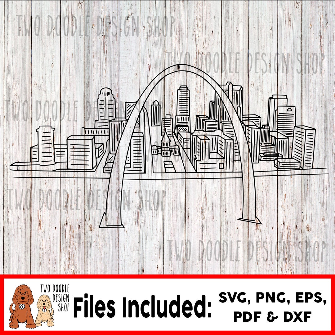 St. Louis, Missouri Downtown Cartoon (hand-drawn) - SVG File Instant ...