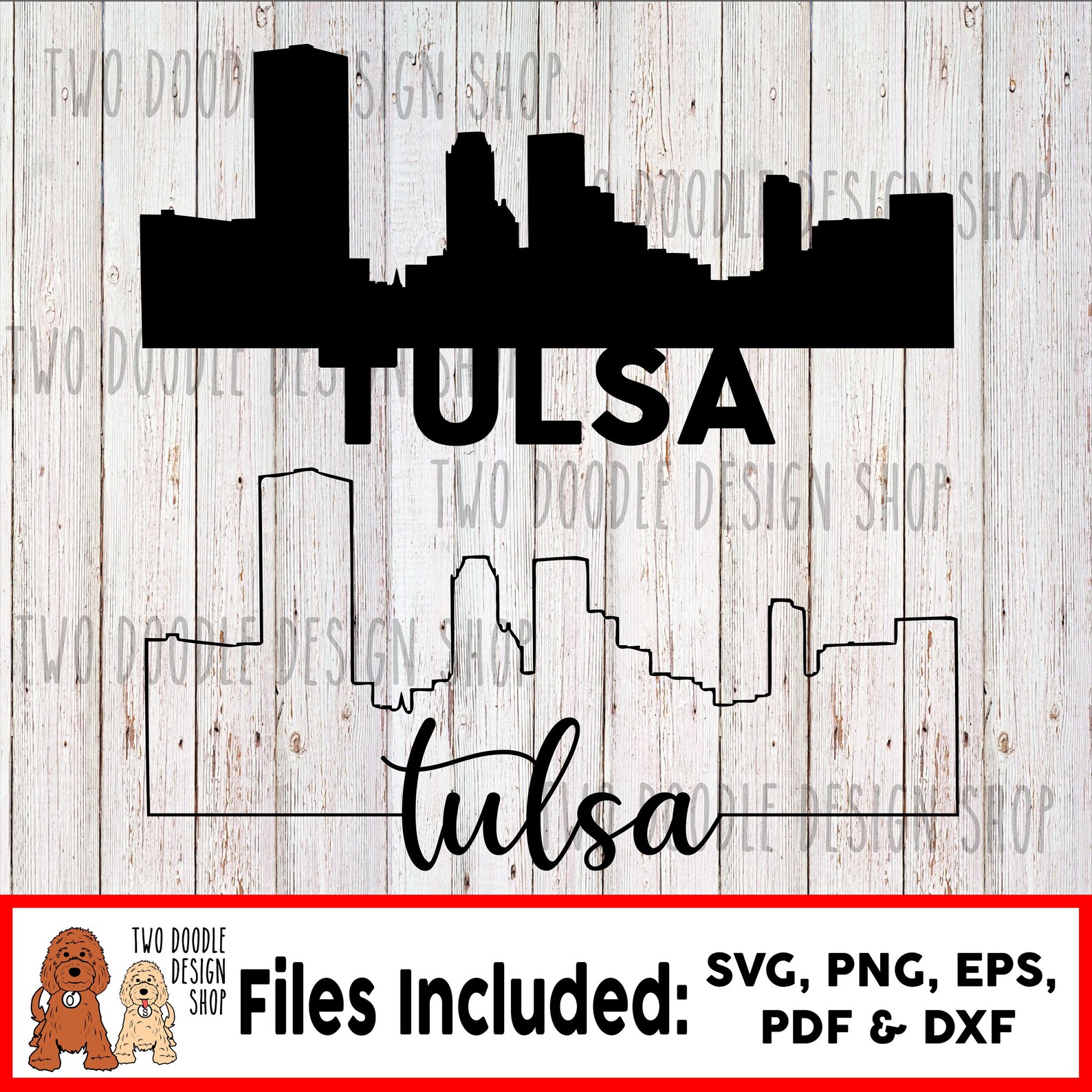 Tulsa Oklahoma Skyline Two-pack SVG File Instant Download - Etsy