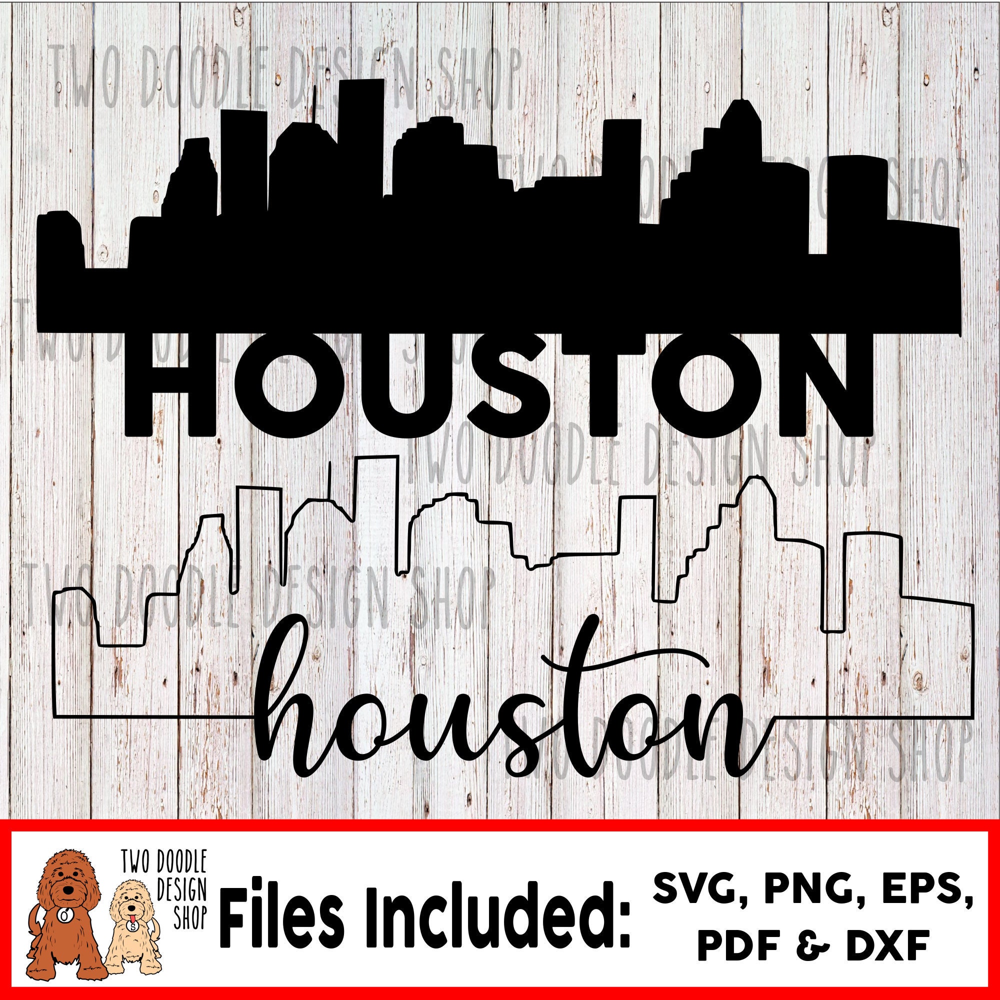 Houston Texas Skyline SVG File Instant Download - Etsy