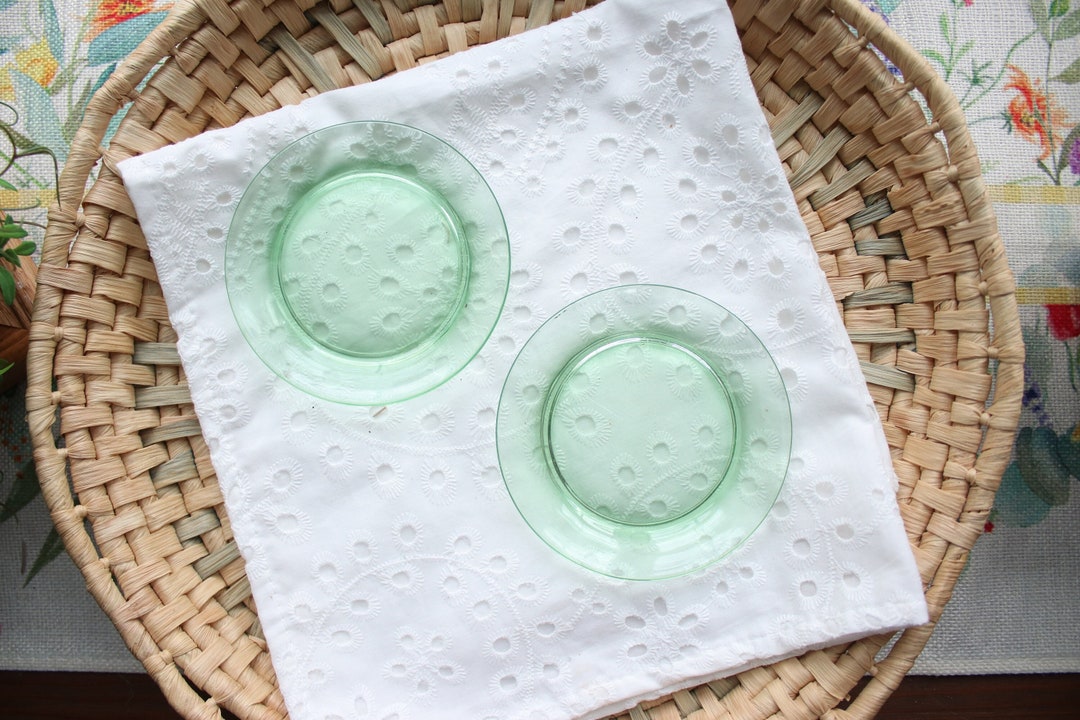 Vintage Green Depression Glass Dishes Set of 2 Green Glass - Etsy