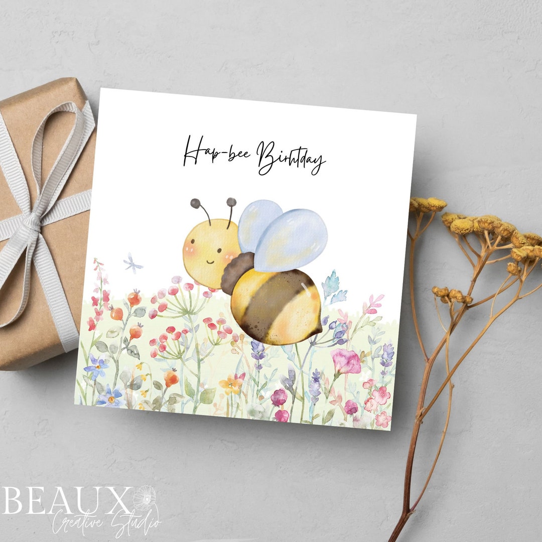 Hap-bee Birthday Card - Etsy