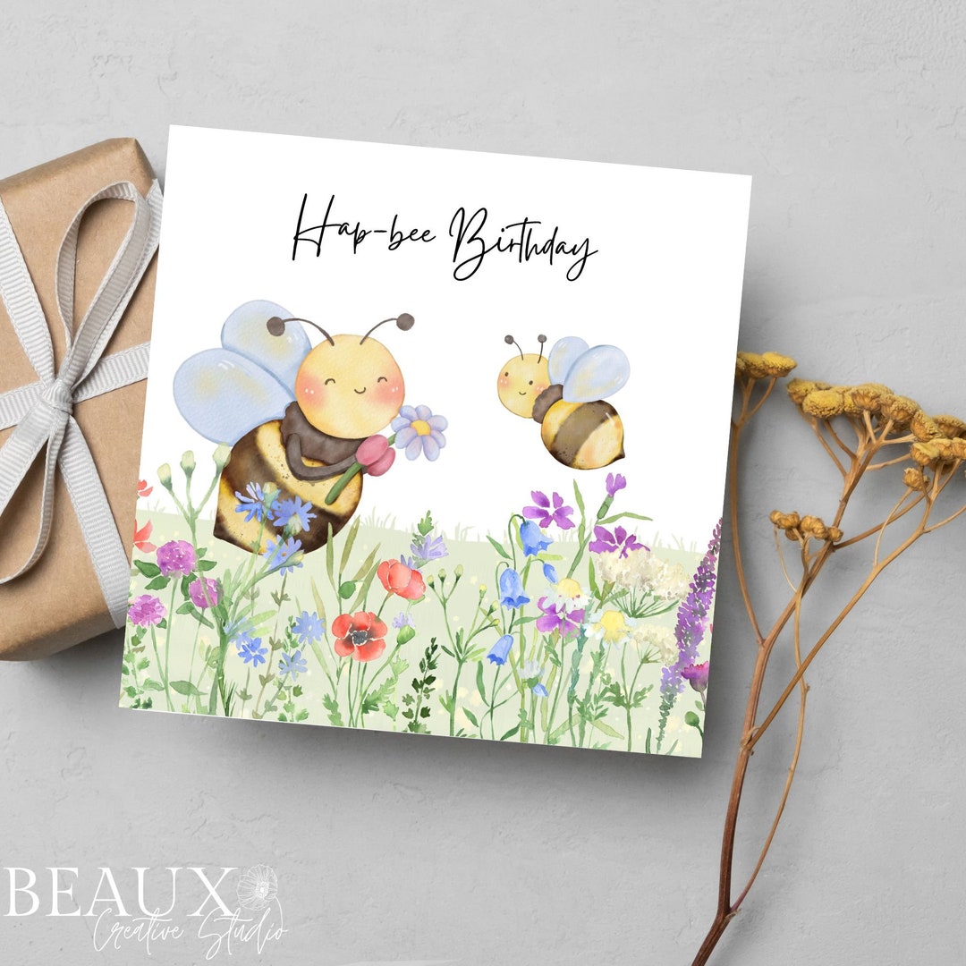 Hap-bee Birthday Card - Etsy