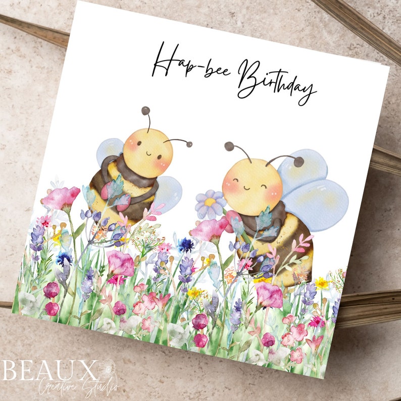 Hap-bee Birthday Card - Etsy