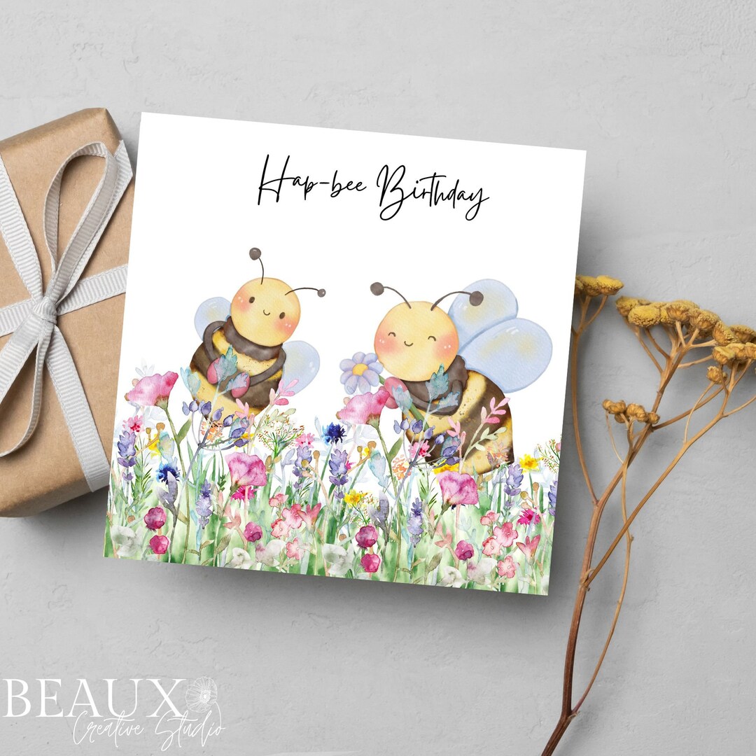 Hap-bee Birthday Card - Etsy