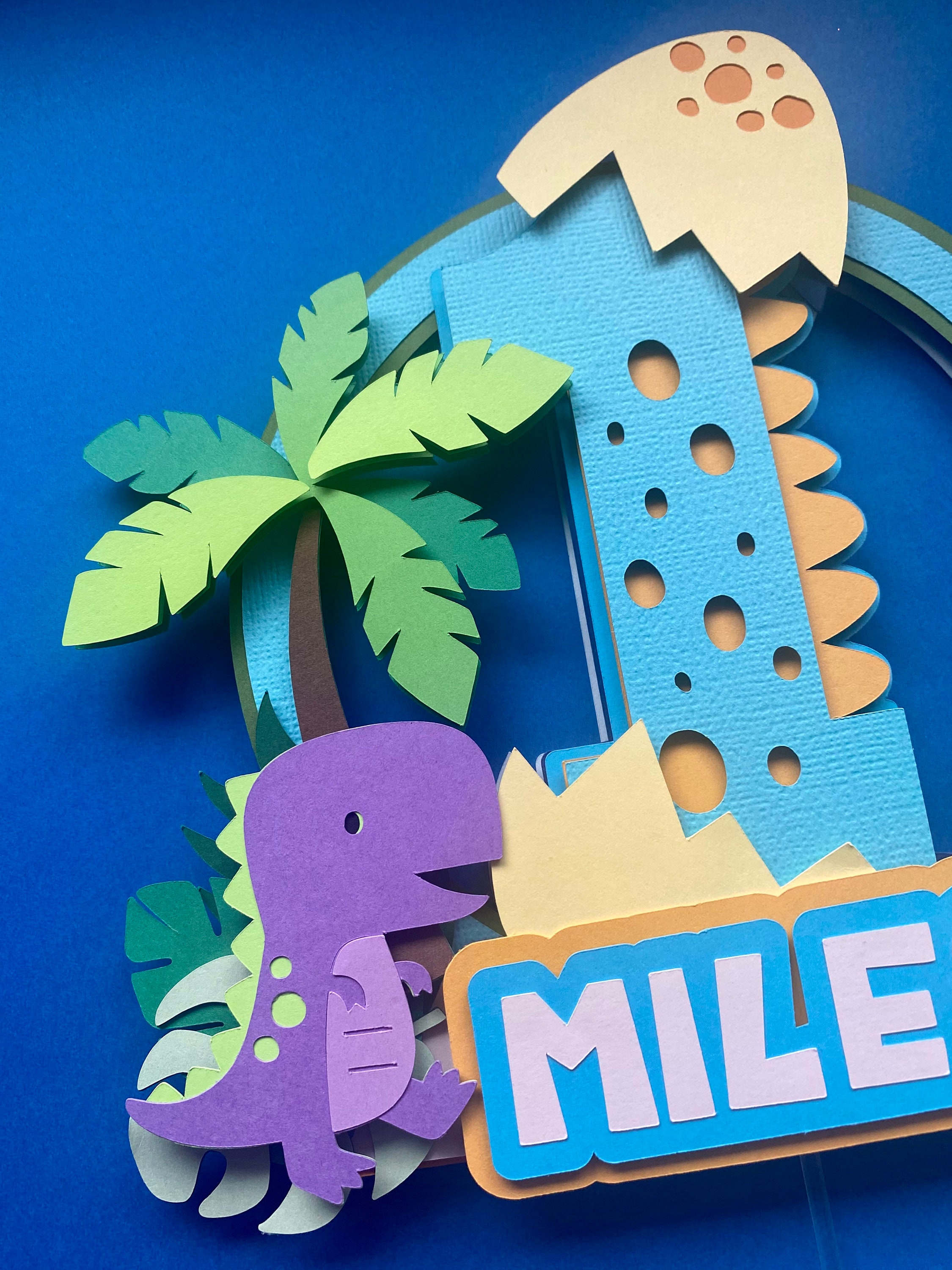 Dinosaur Cake Topper, Any Age Dinosaur Cake Topper, Personalized ...