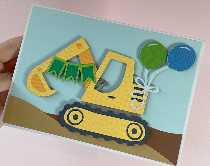 Construction Birthday Card | Construction Vehicle Card | Construction ...